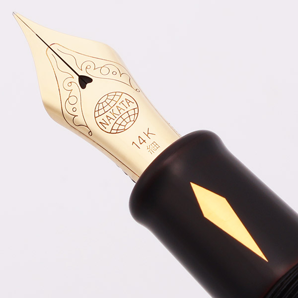 Nakaya Decapod Writer Fountain Pen - Kuro-tamenuri Urushi, 14k Fine Nib (Excellent + in Box ...